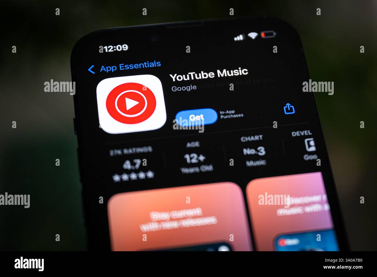 Poland. 3rd Mar, 2025. In this photo illustration a YouTube Music app logo seen displayed on an ...