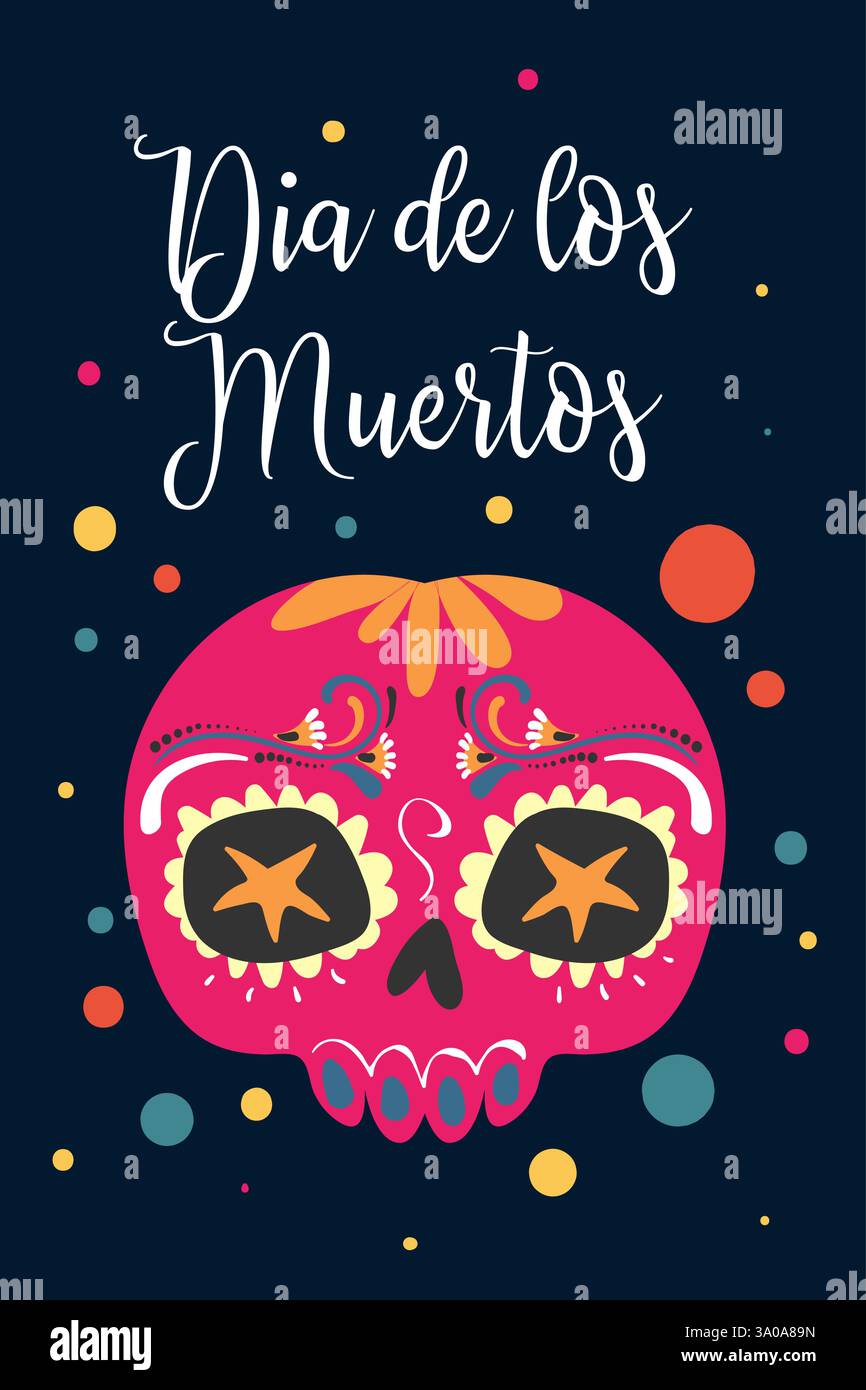 Dia de Los Muertos, Mexican Day of the Dead, set of greeting cards with ...
