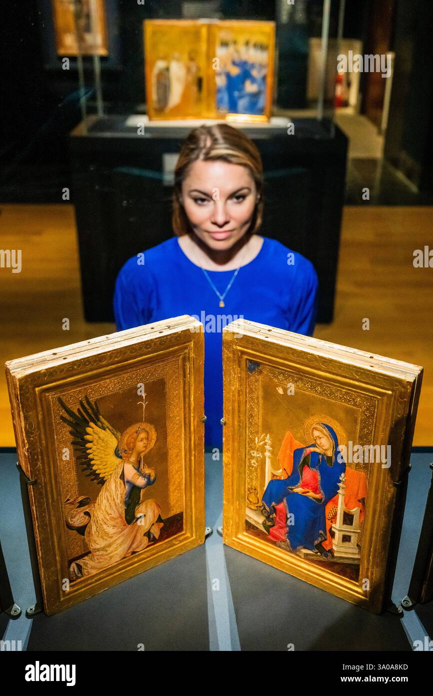 London, UK. 3 Mar 2025. Simone Martini, The Angel Gabriel, and the ...