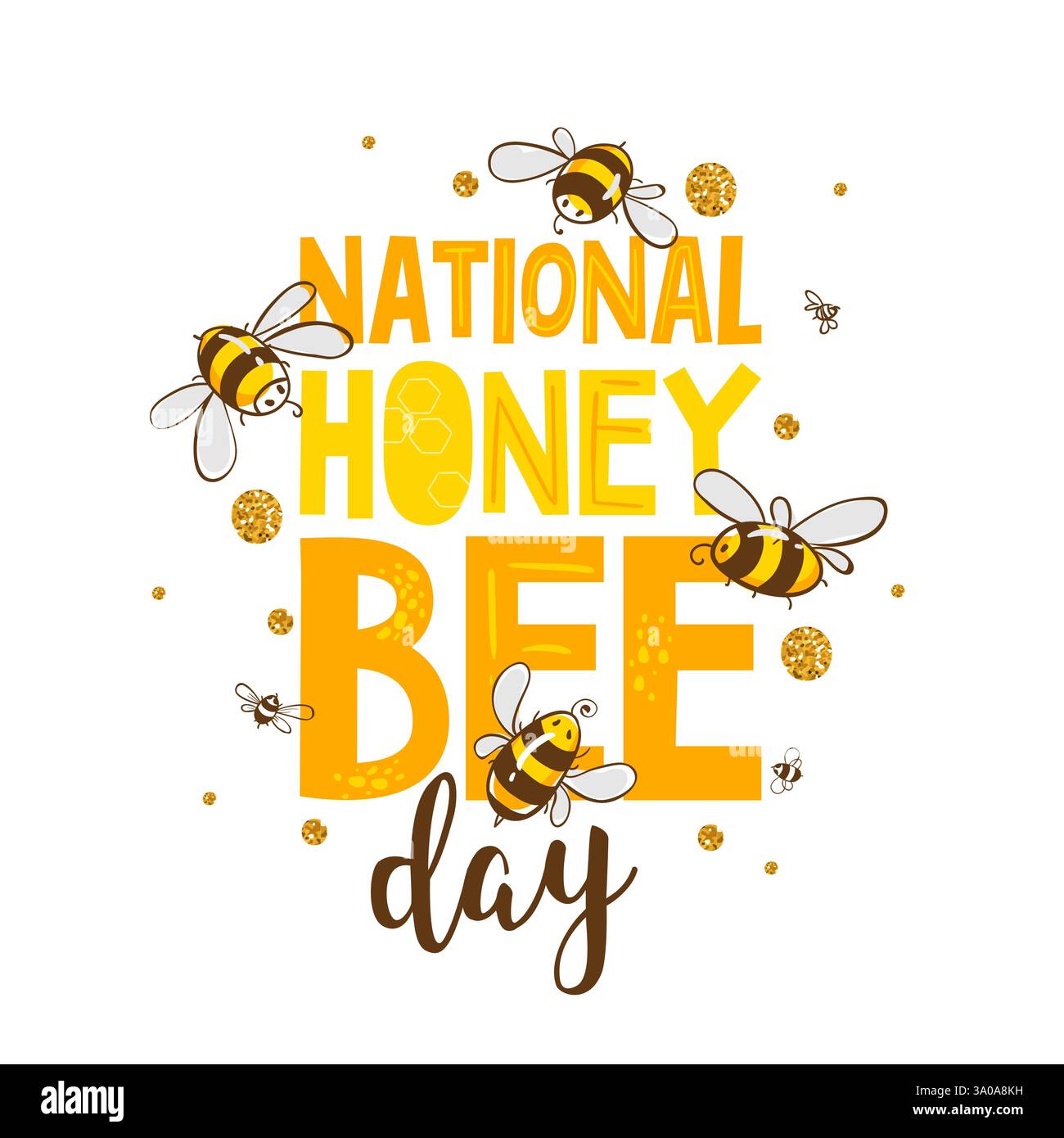 Honey poster bee lettering Cut Out Stock Images & Pictures - Alamy
