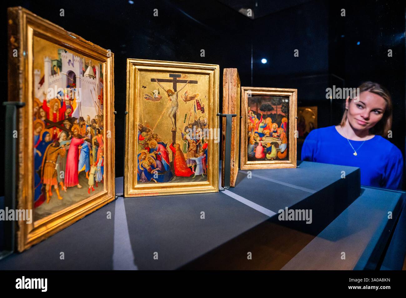 London, UK. 3rd Mar, 2025. Panels by Simone Martini, including The ...