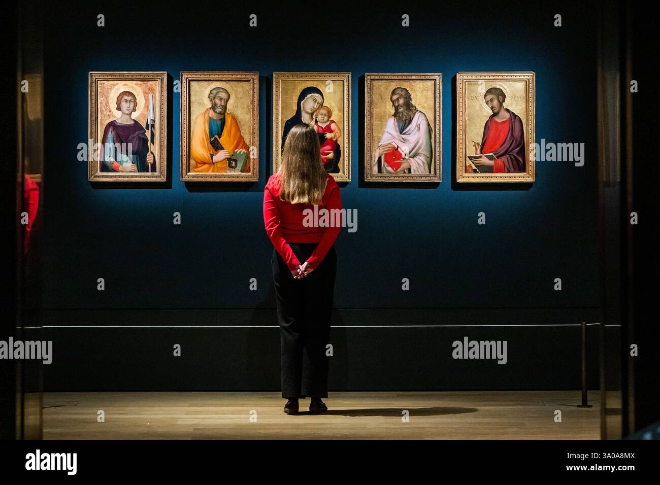 London, UK. 3rd Mar, 2025. Simone Martini's Palazzo Pubblico Altarpiece ...