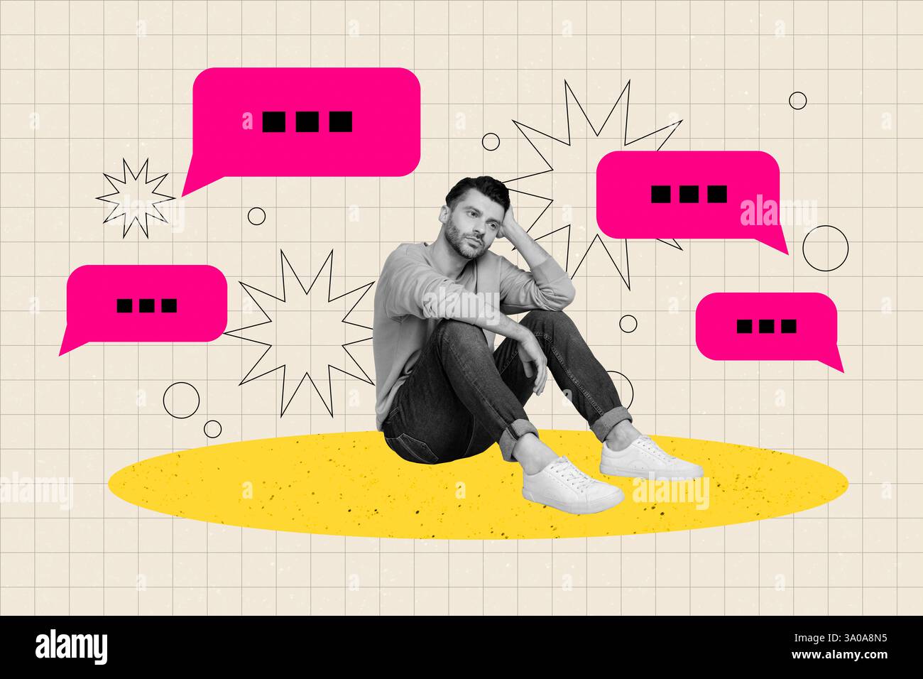 Template sketch image composite artwork collage of textbox texting ...