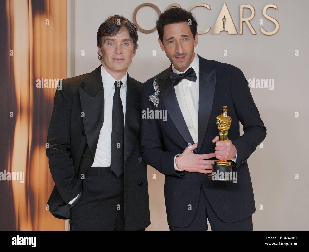 (L-R) Cillian Murphy andAdrien Brody, winner of the Best Actor in a ...