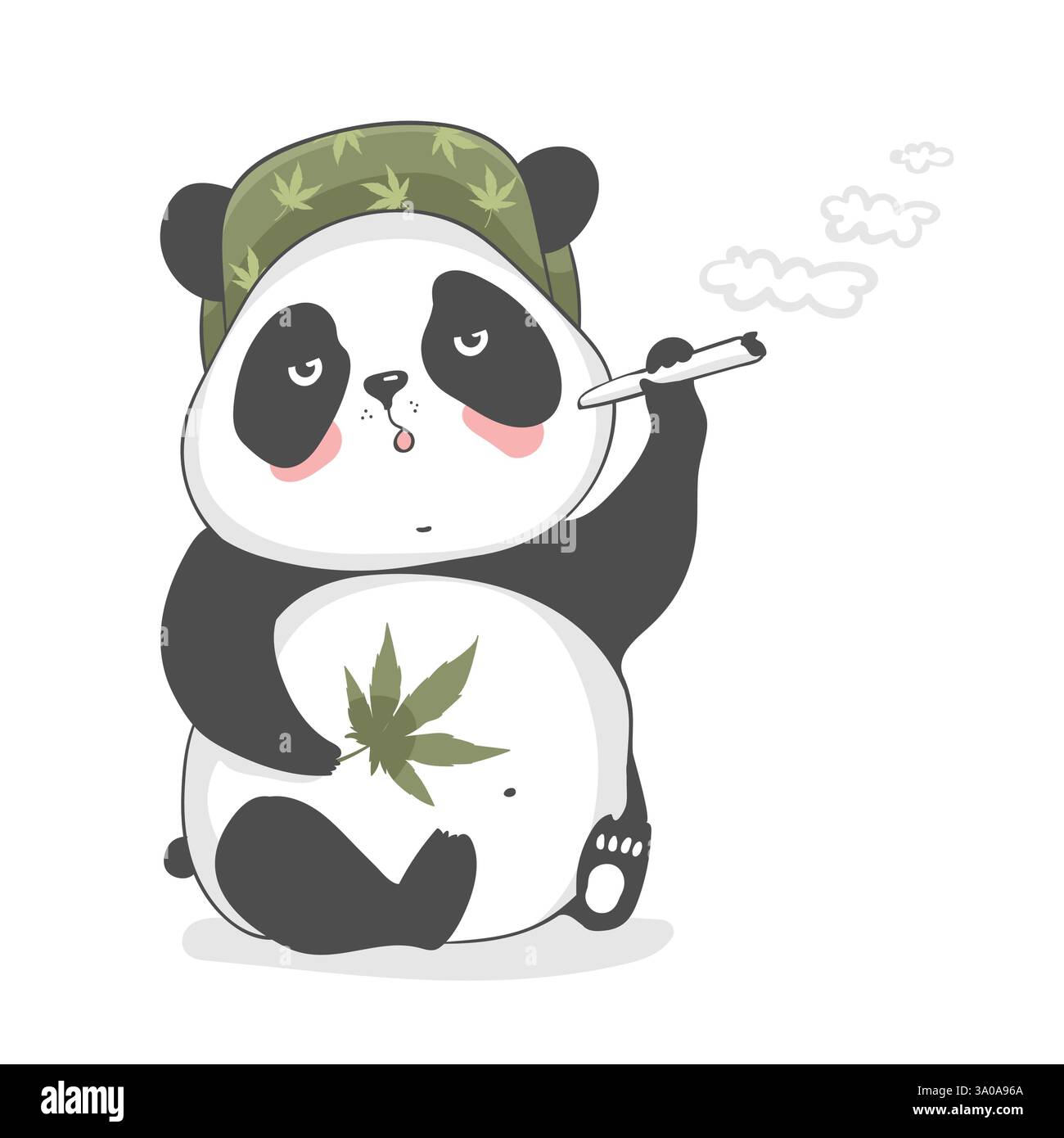 Cute panda with cannabis. Vector illustration Stock Vector Image & Art ...