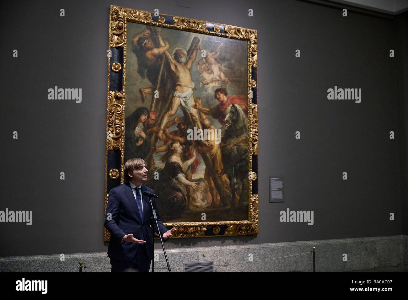 Attendees at the presentation of Rubens' painting 'The Martyrdom of St ...