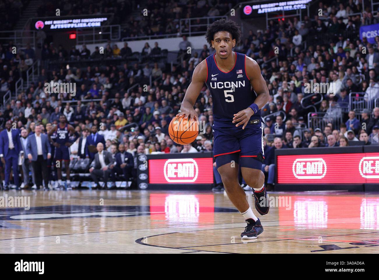 PROVIDENCE, RI - MARCH 01: UConn Huskies center Tarris Reed Jr. (5) in ...