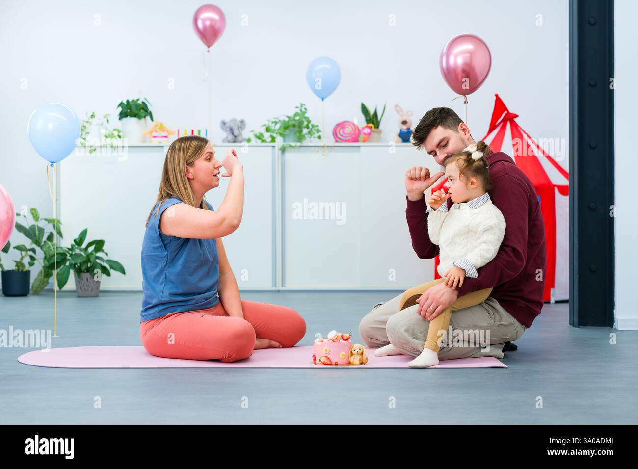 Nonverbal child with Down syndrome learning baby sign language with the ...