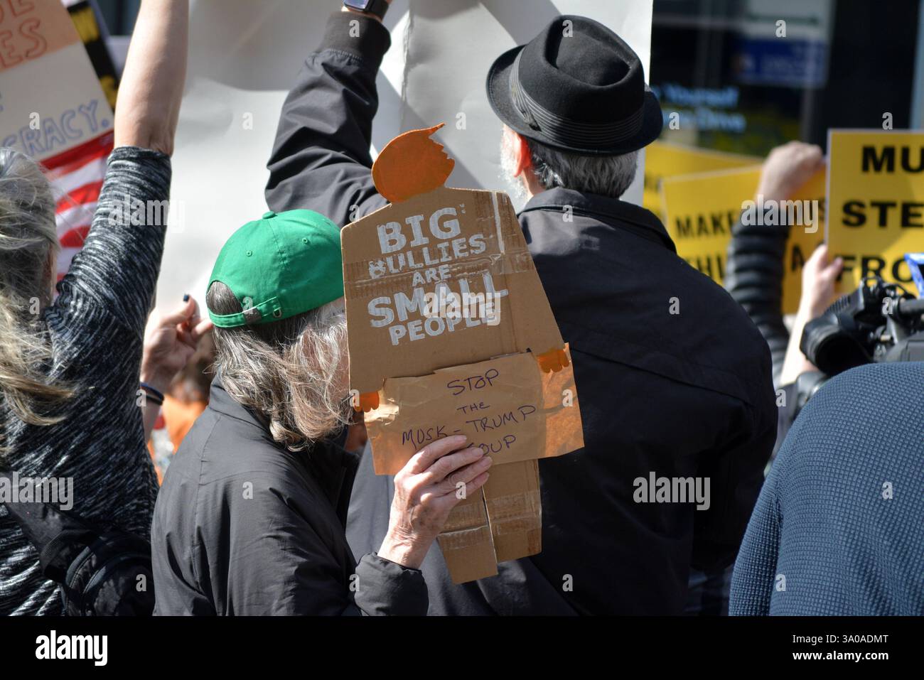 Protest against Elon Musk and DOGE cuts to government spending in front ...