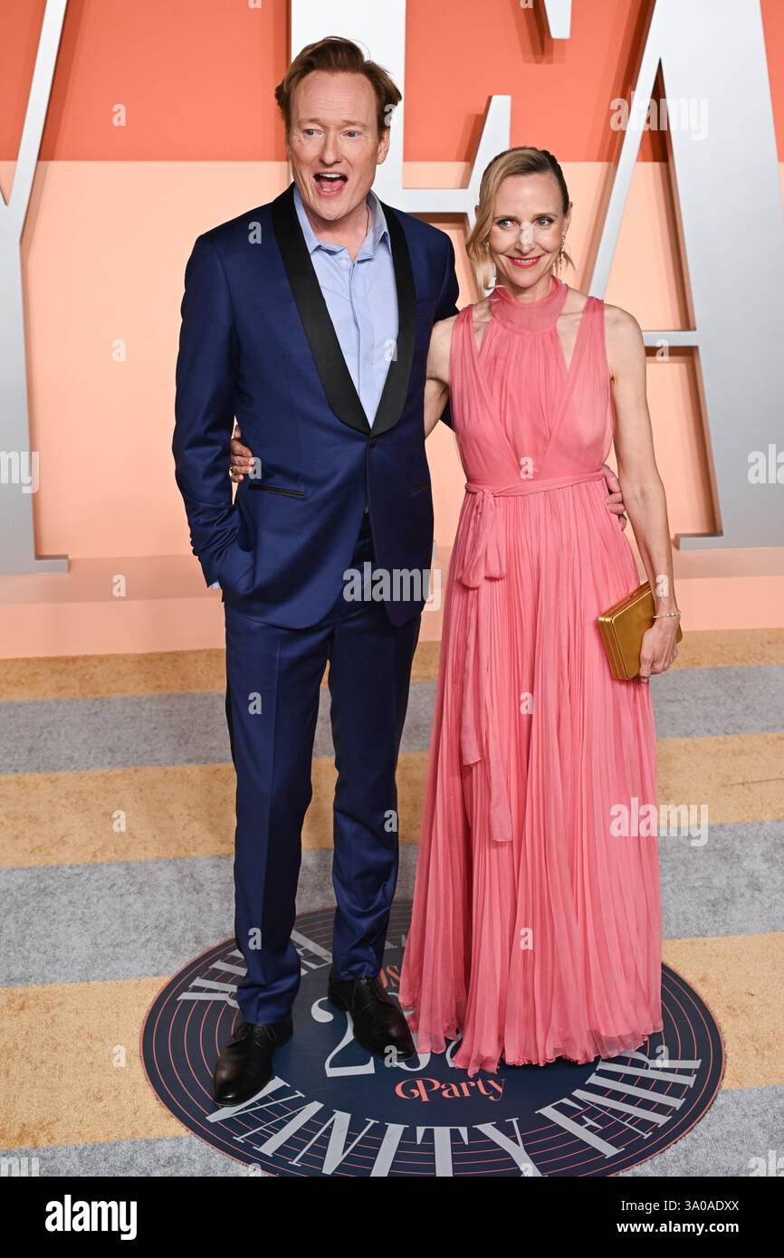 Los Angeles, USA. March 2nd, 2025. Conan O'Brien and Liza Powel O'Brien ...