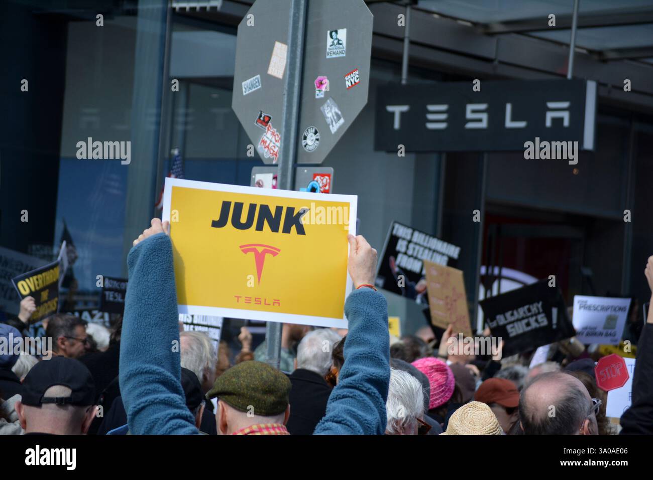 Protest against Elon Musk and DOGE cuts to government spending in front ...