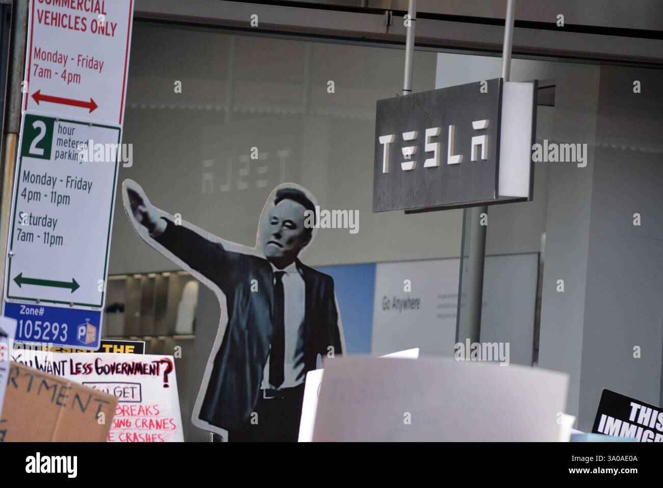 Protest against Elon Musk and DOGE cuts to government spending in front ...