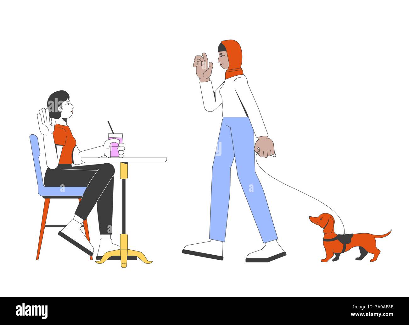 Diverse girls friends meeting 2D cartoon characters Stock Vector Image ...