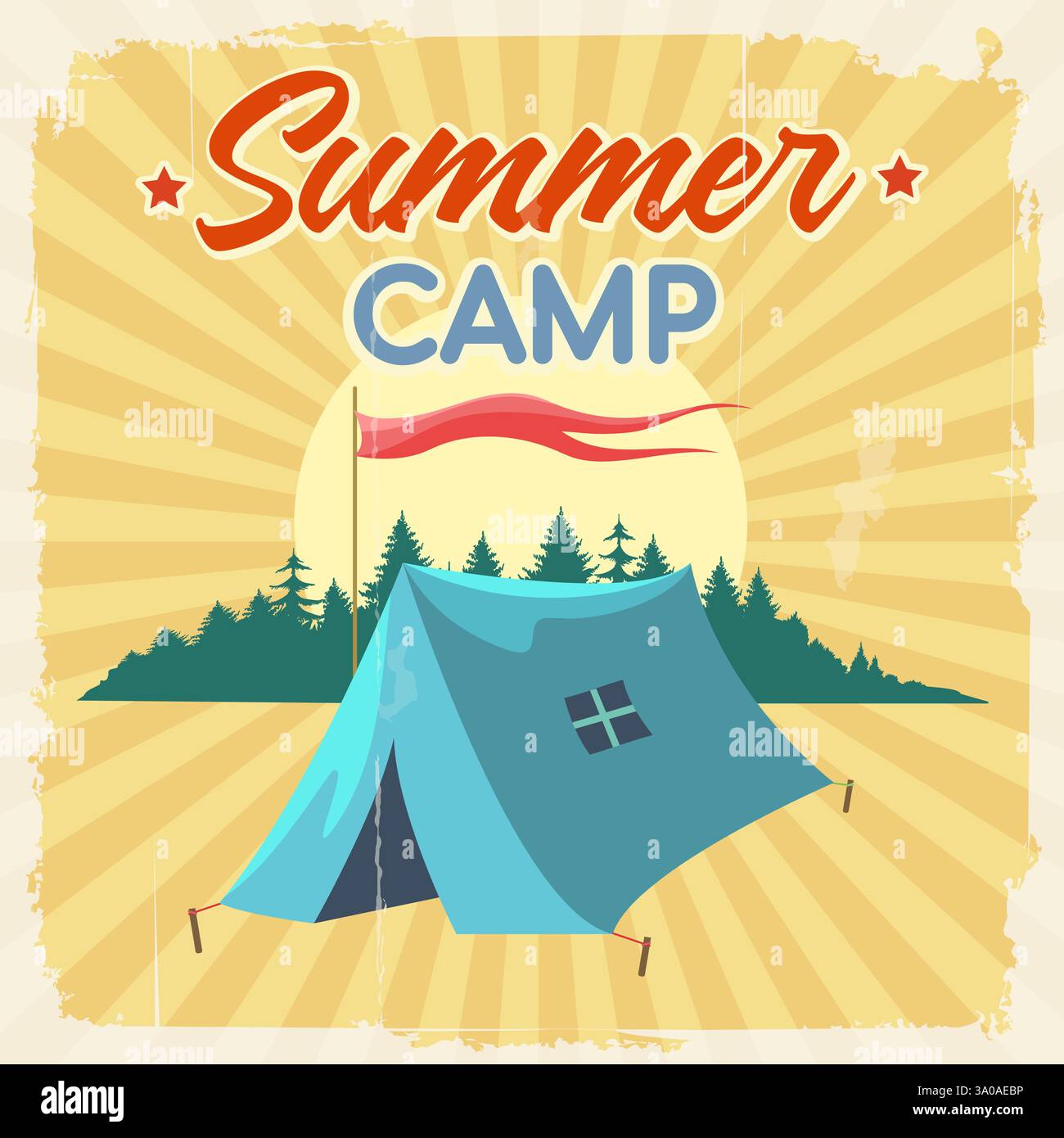 Summer camp poster design Stock Vector Image & Art - Alamy