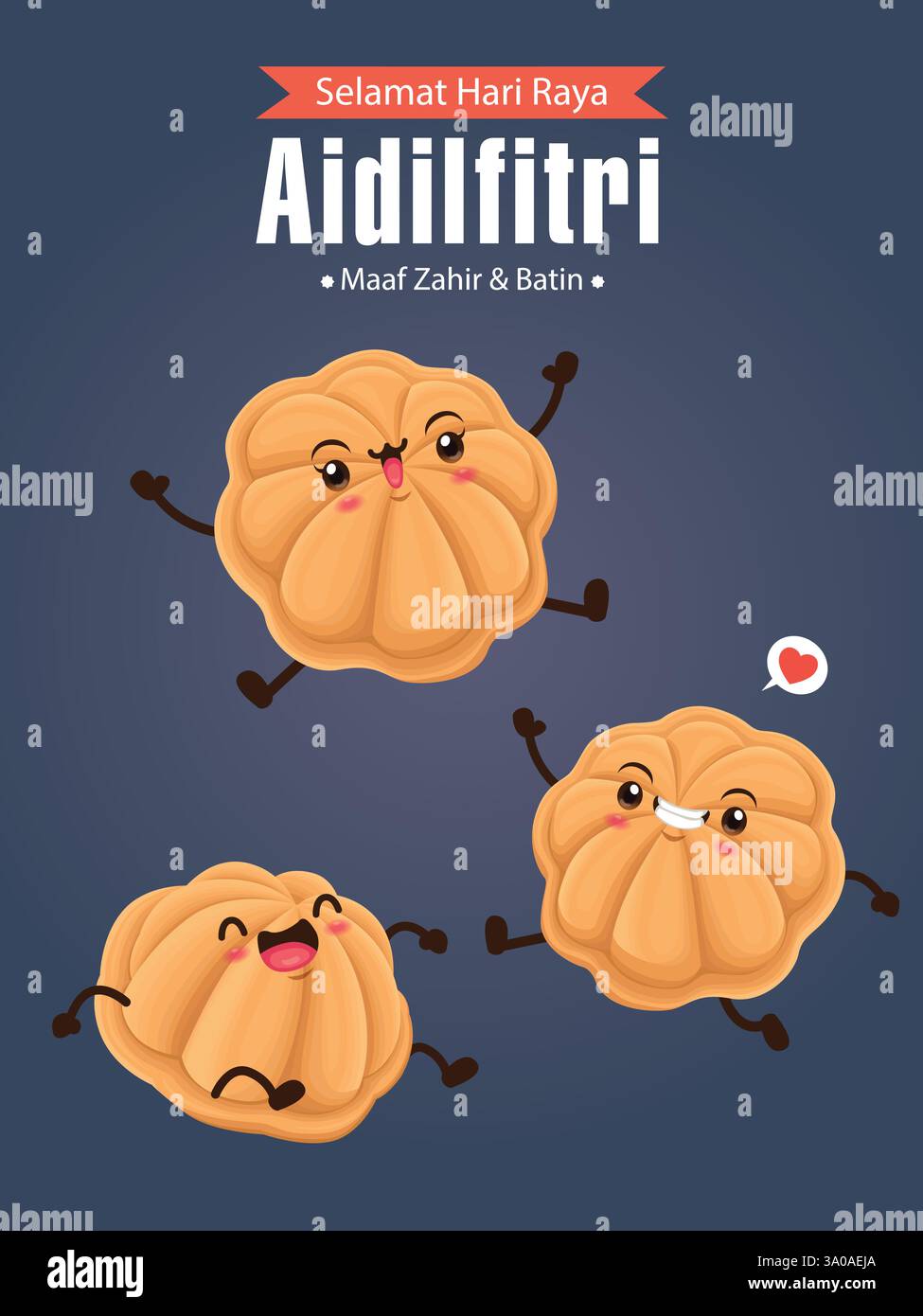 Hari Raya Aidilfitri background design with kuih raya. Malay means Fasting day celebration, I ...