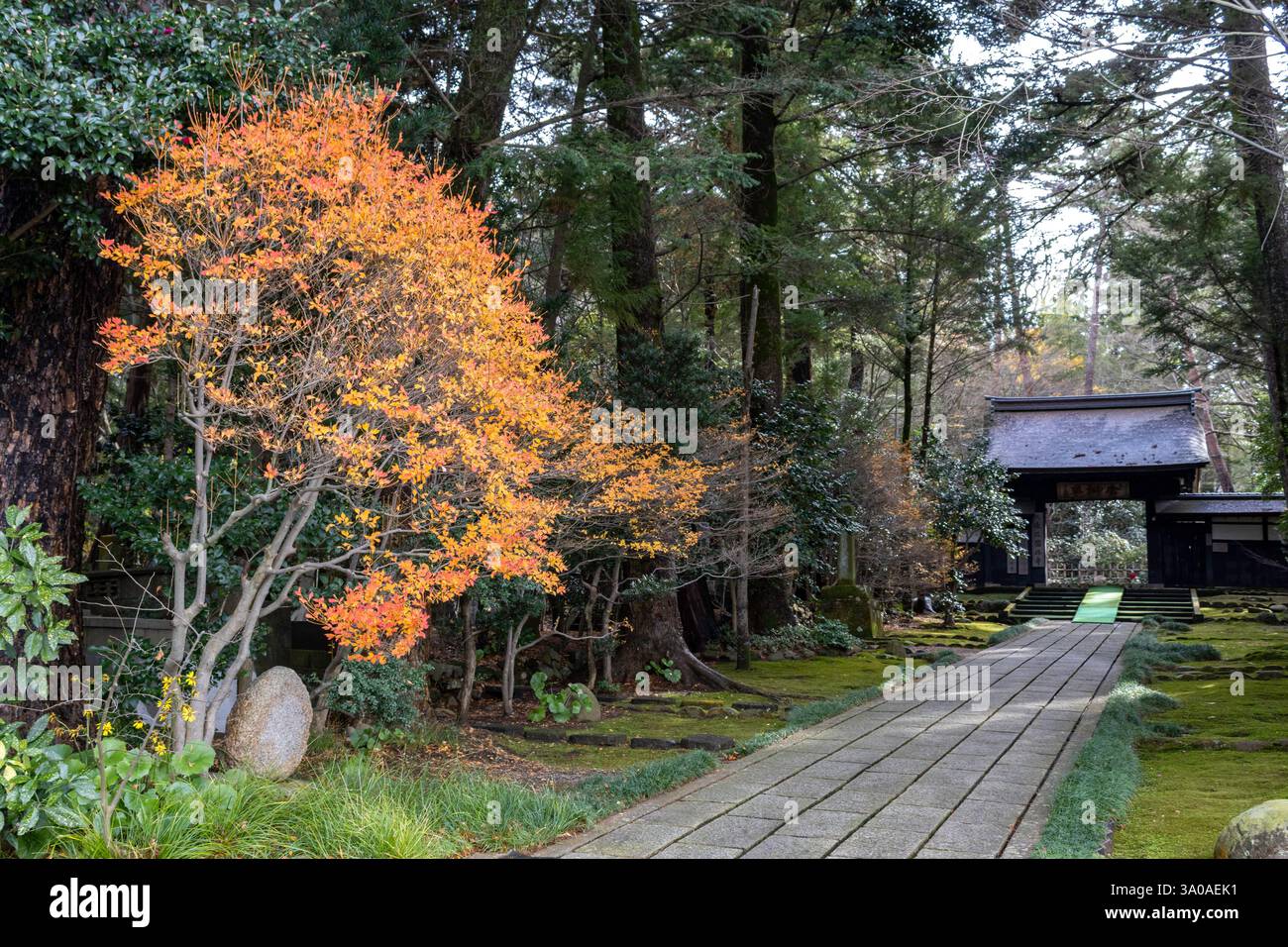 Temple buildings at Daijouji, a 700-year old Soto zen buddhist temple ...