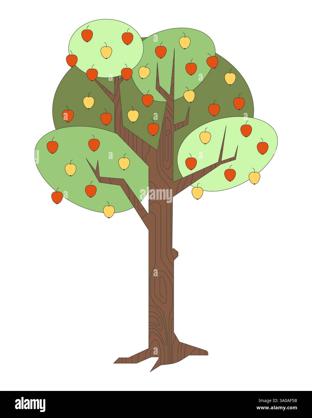 Apple tree 2D cartoon object Stock Vector Image & Art - Alamy