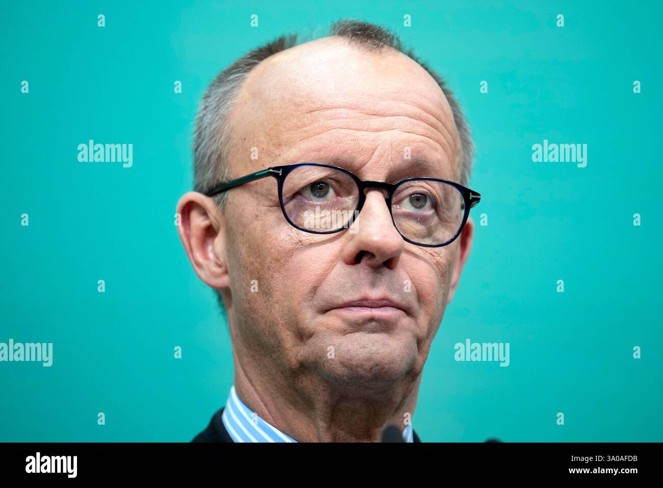 Friedrich Merz, leader of the Christian Democratic Union (CDU), looks ...