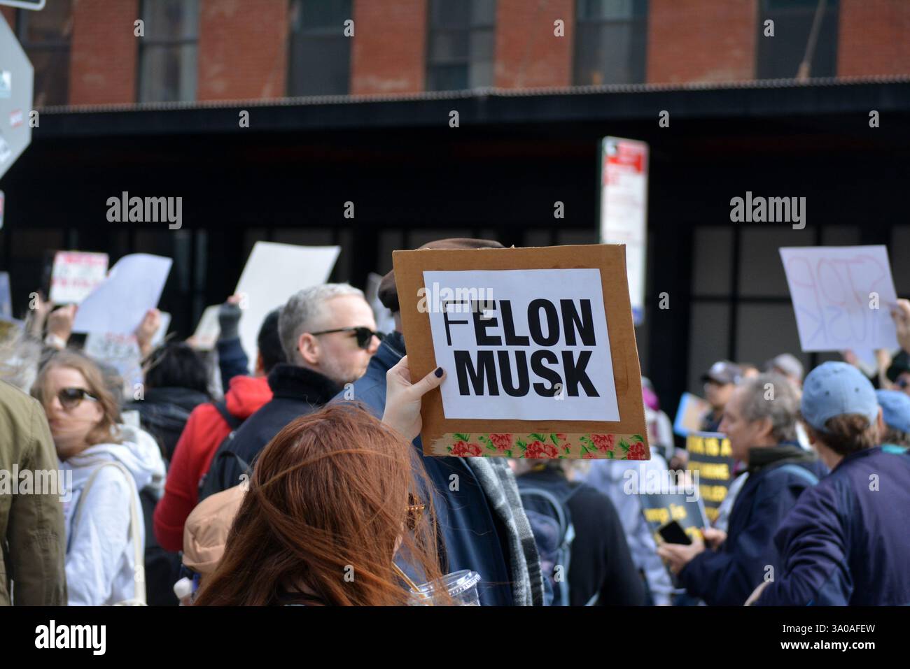 Protest against Elon Musk and DOGE cuts to government spending in front ...