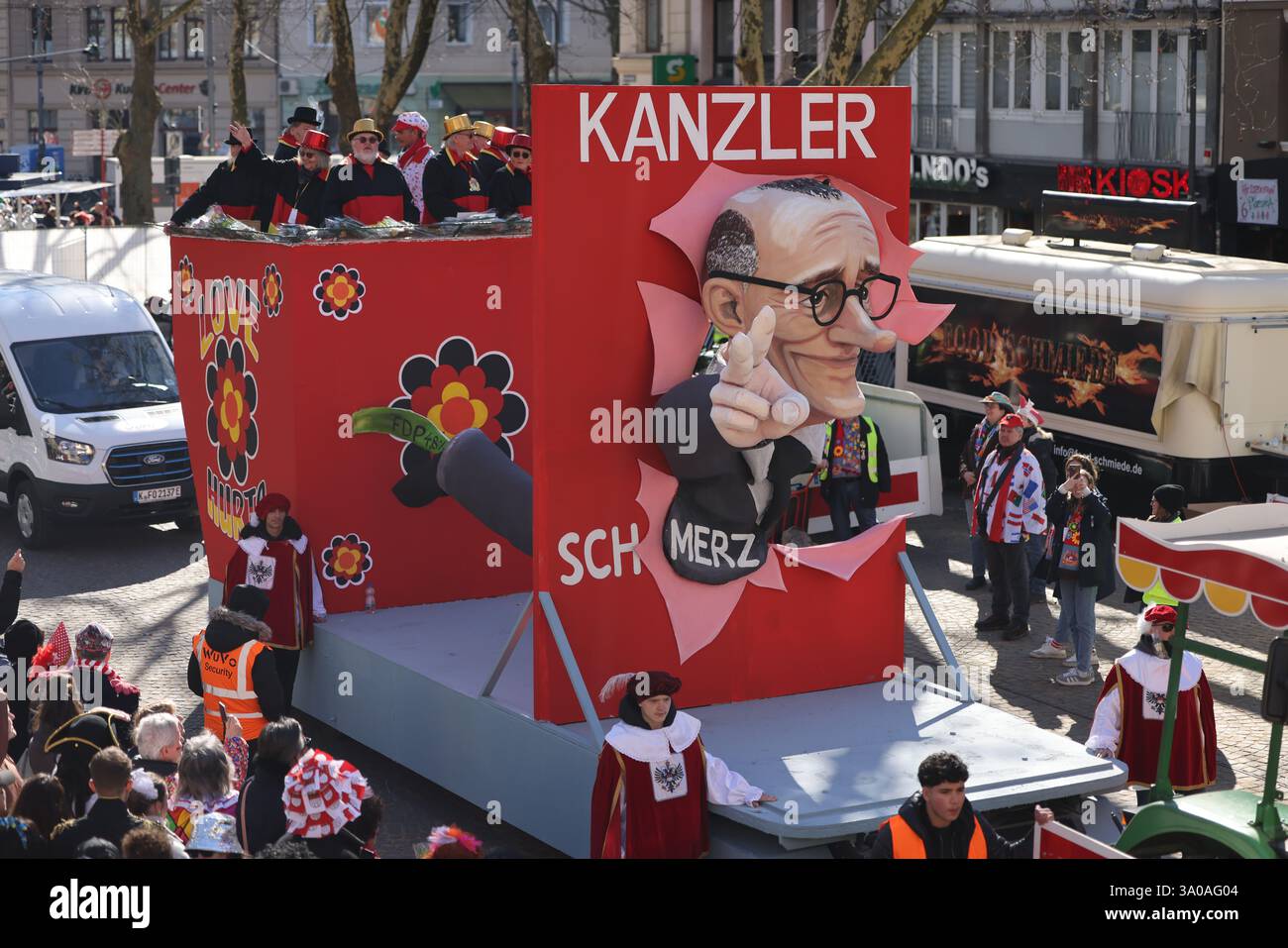 03 March 2025, North Rhine-Westphalia, Cologne: A float shows ...