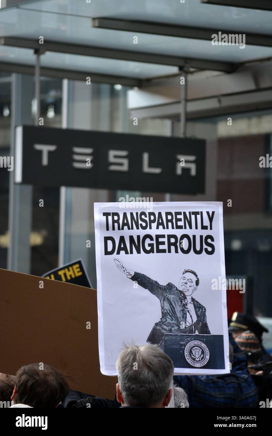 Protest against Elon Musk and DOGE cuts to government spending in front ...