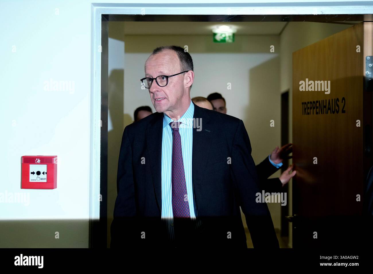 Friedrich Merz, leader of the Christian Democratic Union (CDU), arrives ...