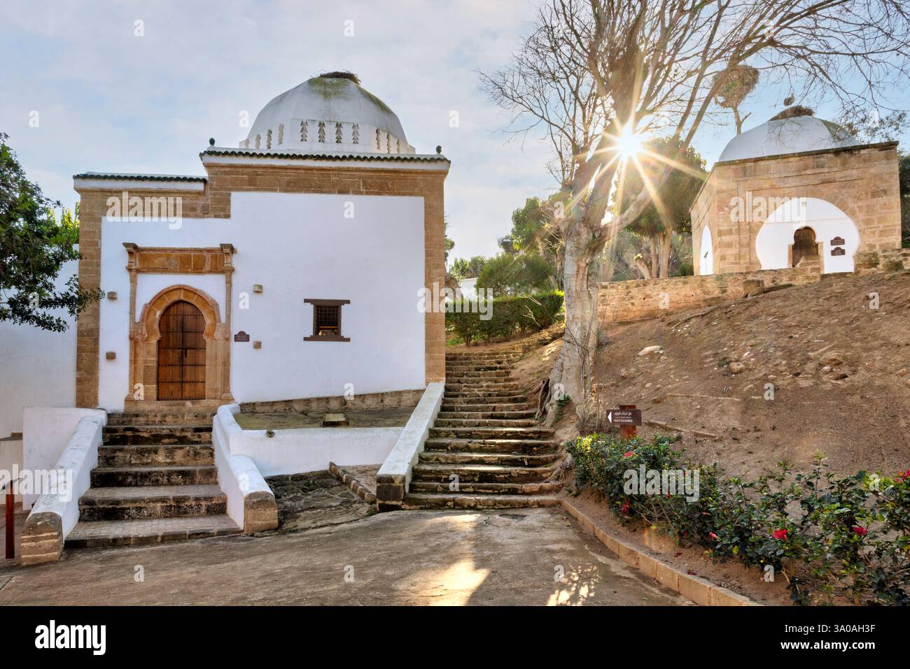 The Chellah, situated on the south bank of the Bou Regreg estuary in ...