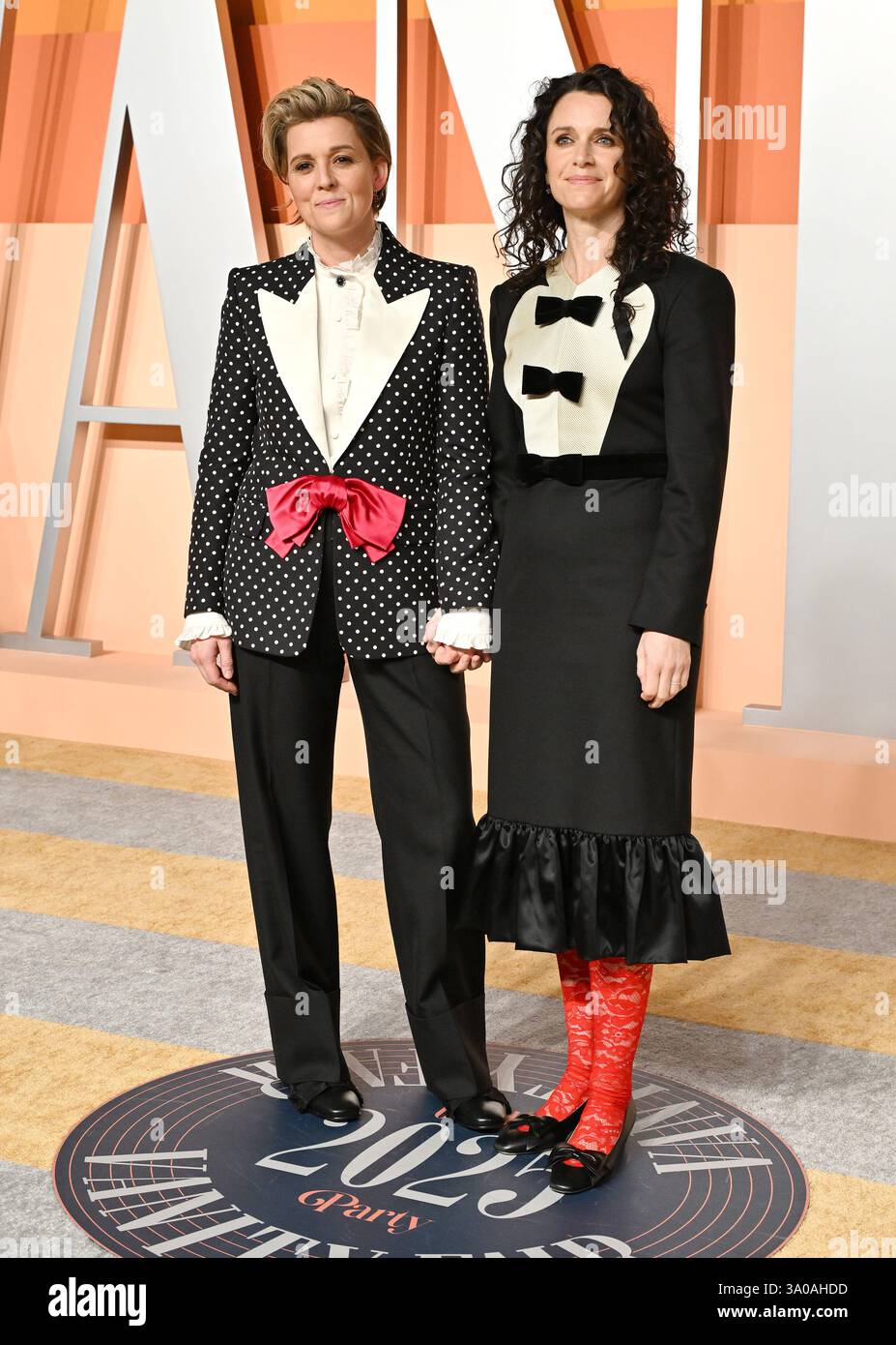 Brandi Carlile and Catherine Shepherd arriving at the Vanity Fair Oscar Party held at the Wallis ...