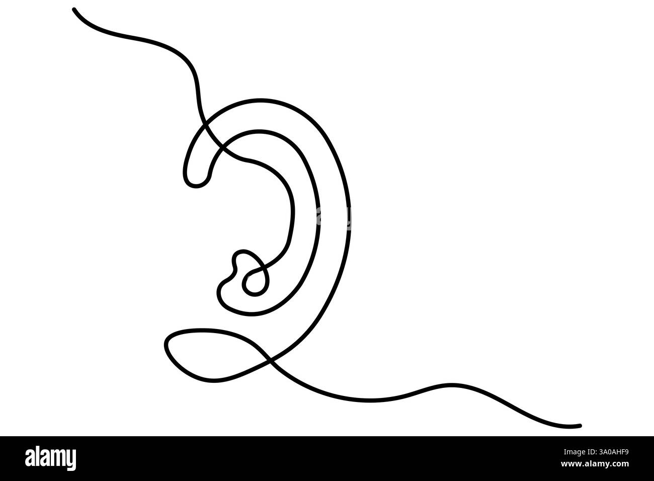 Human ear continuous one line drawing and minimalist outline vector icon Stock Vector Image ...