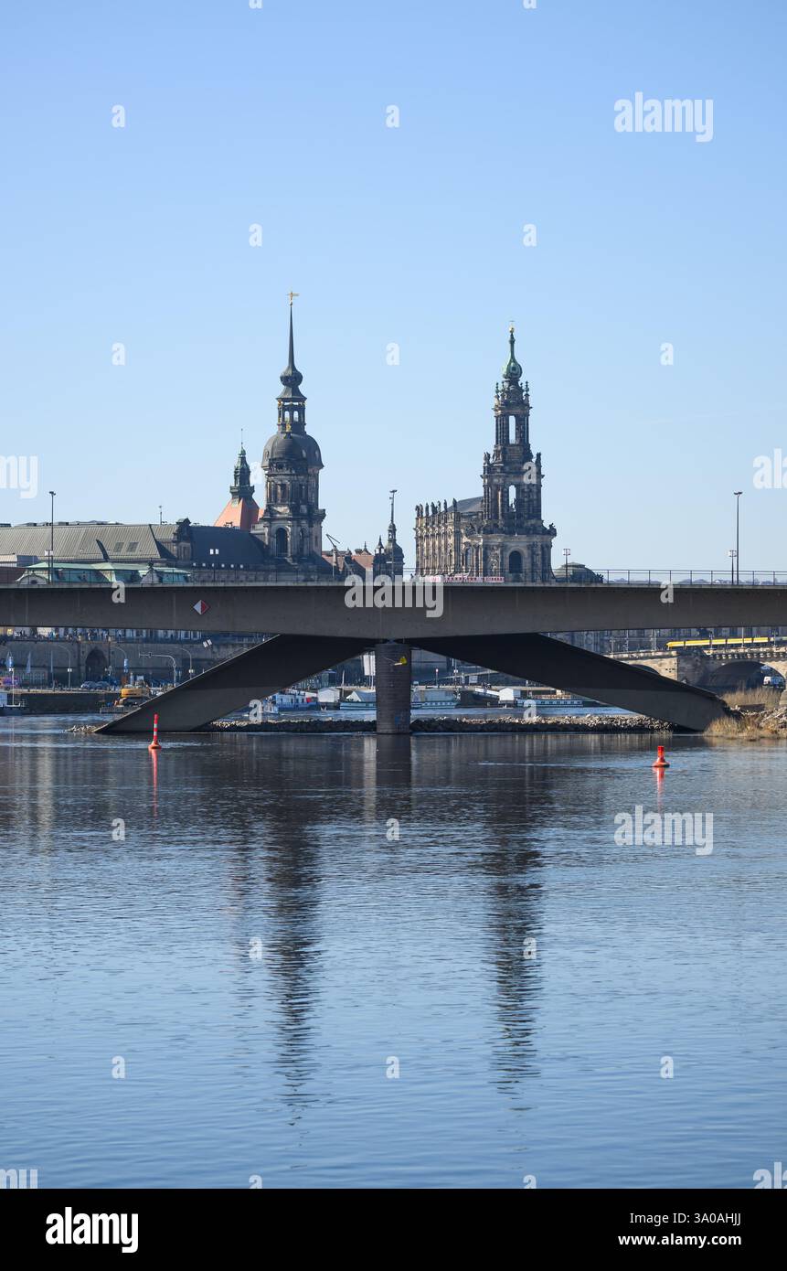 03 March 2025, Saxony, Dresden: View of the surviving and partially ...