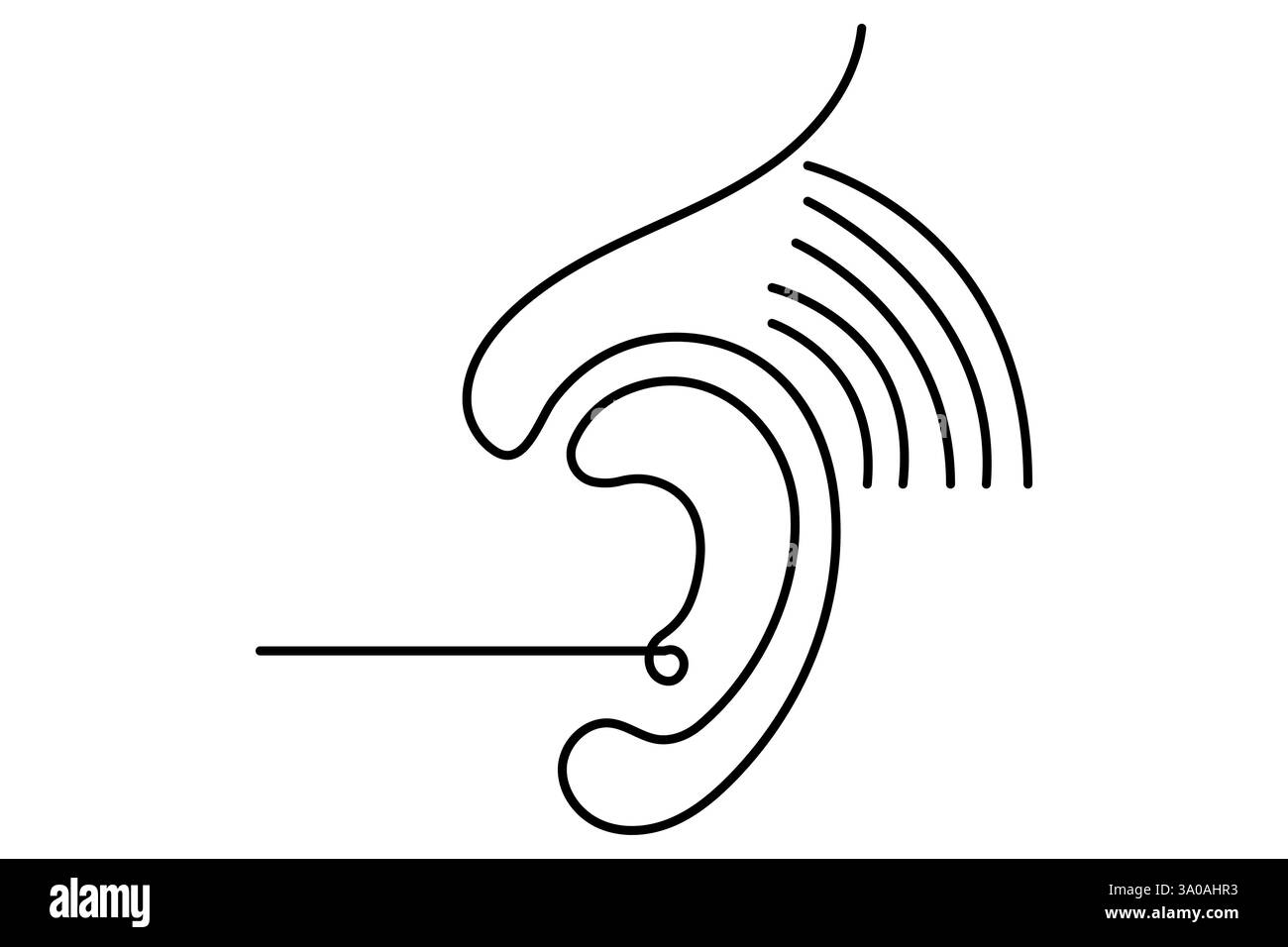 Human ear continuous one line drawing and minimalist outline vector icon Stock Vector Image ...