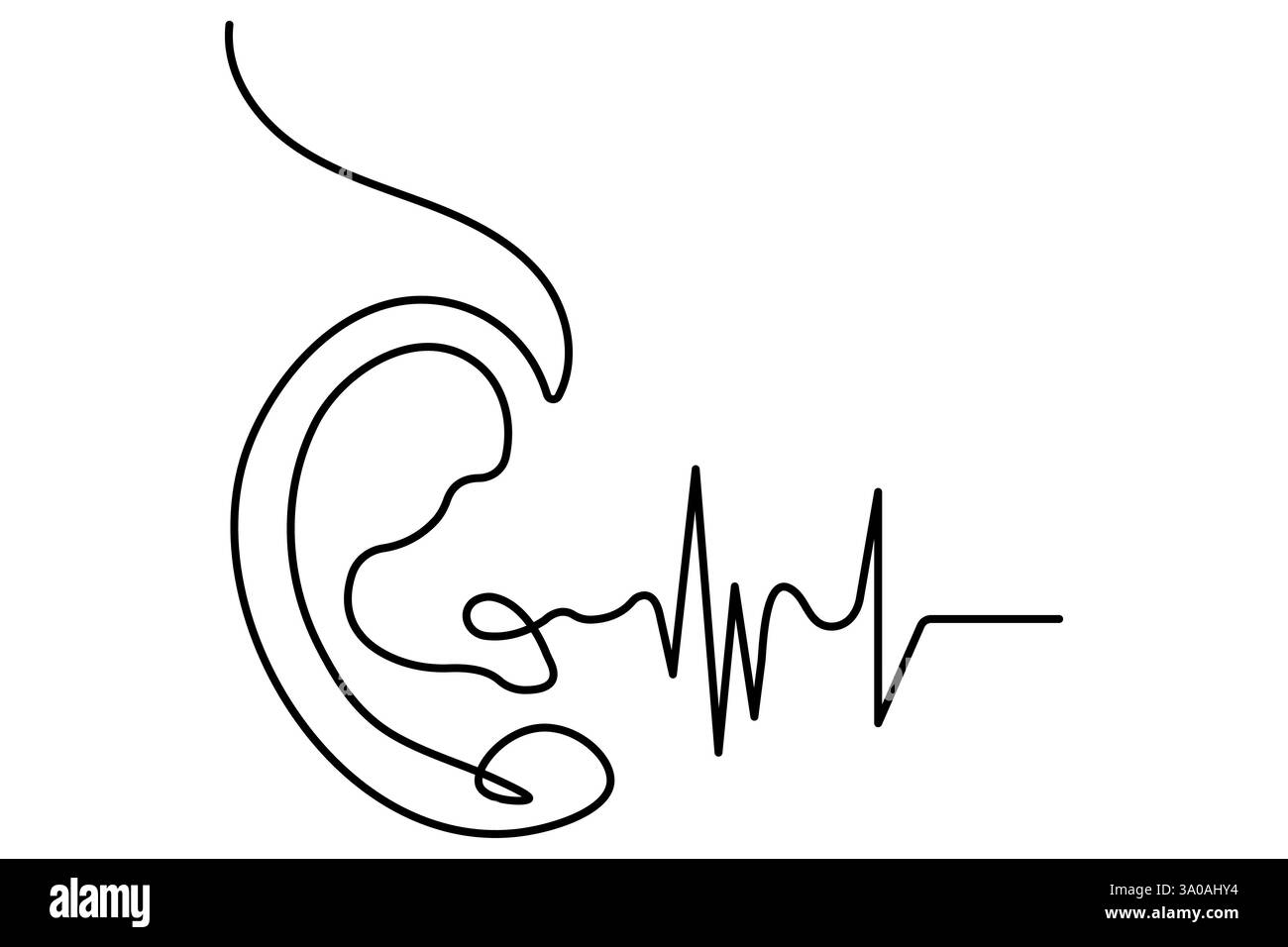 Human ear continuous one line drawing and minimalist outline vector icon Stock Vector Image ...