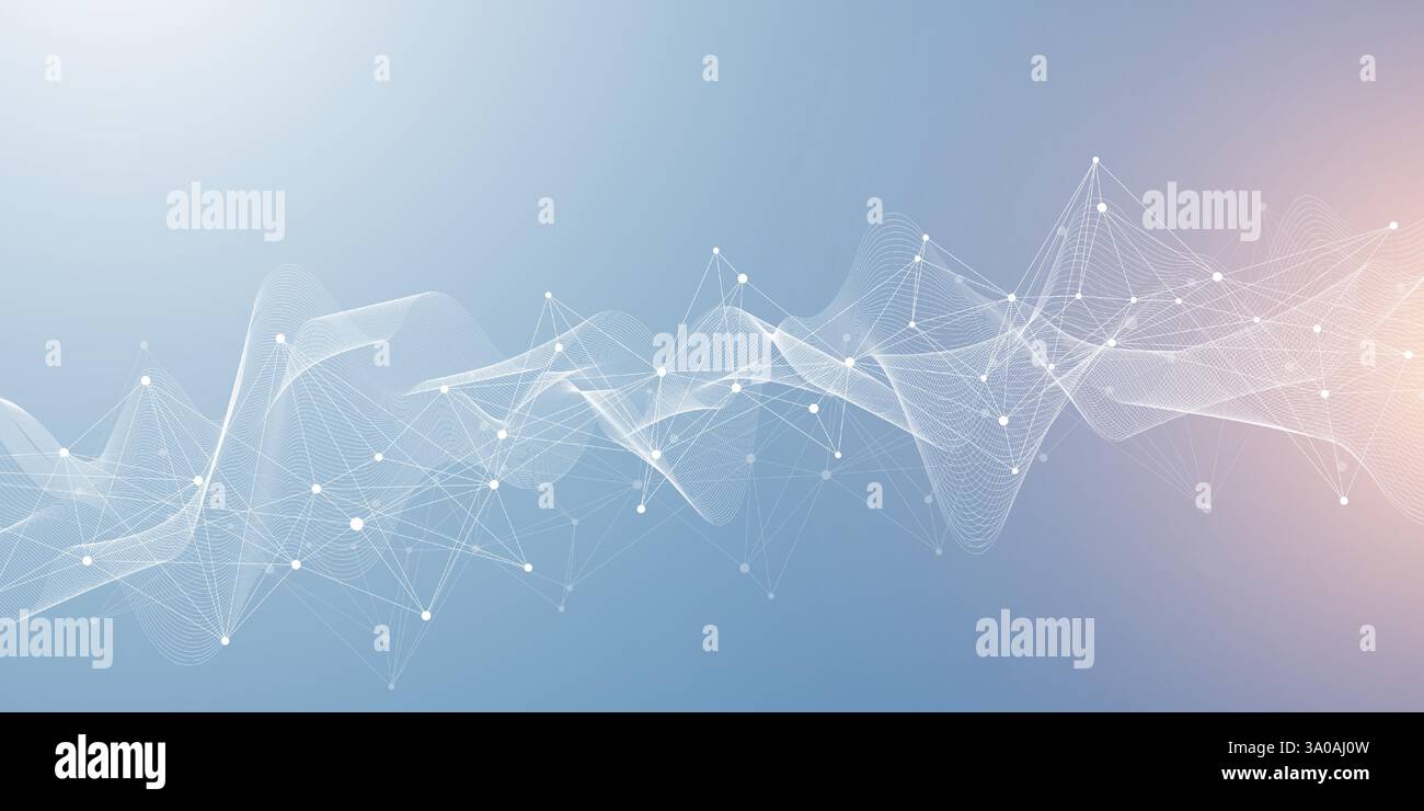 Global network connection banner design template. Big data ...