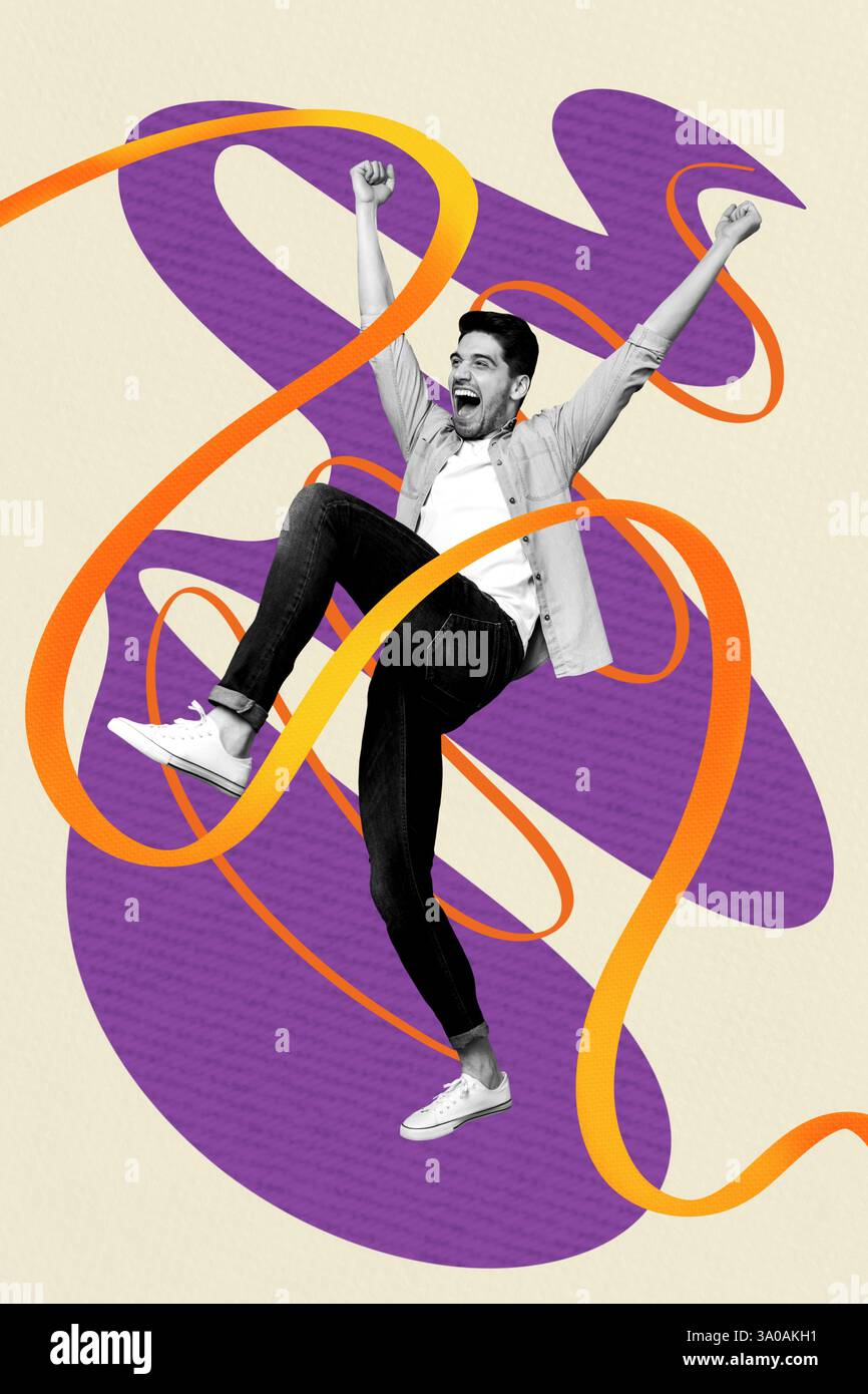 Sketch image trend artwork montage 3D photo collage of line ...