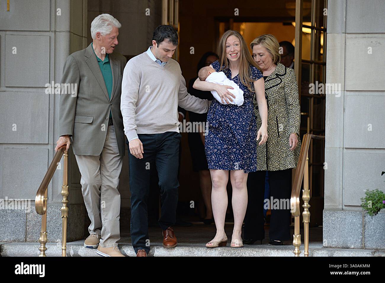 Marc Mezvinsky, Chelsea Clinton and Aidan Clinton Mezvinskyseen leaving ...