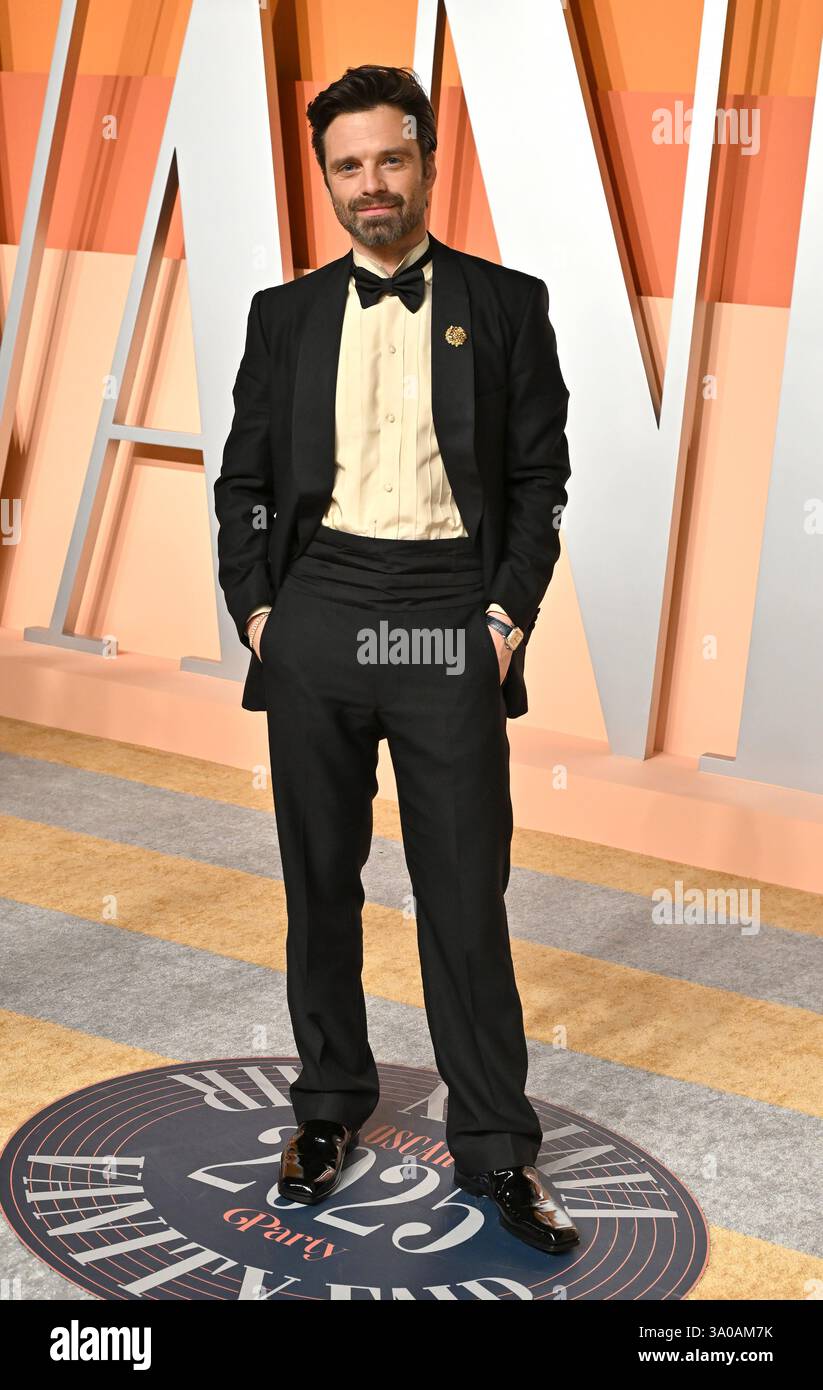 Sebastian Stan arriving at the Vanity Fair Oscar Party held at the ...