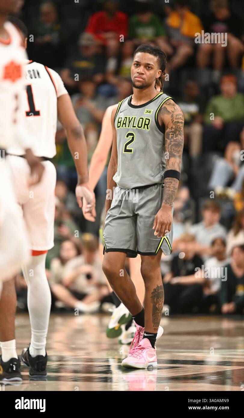 WACO, TX - MARCH 01: Baylor Bears guard Jayden Nunn looks gets ready ...