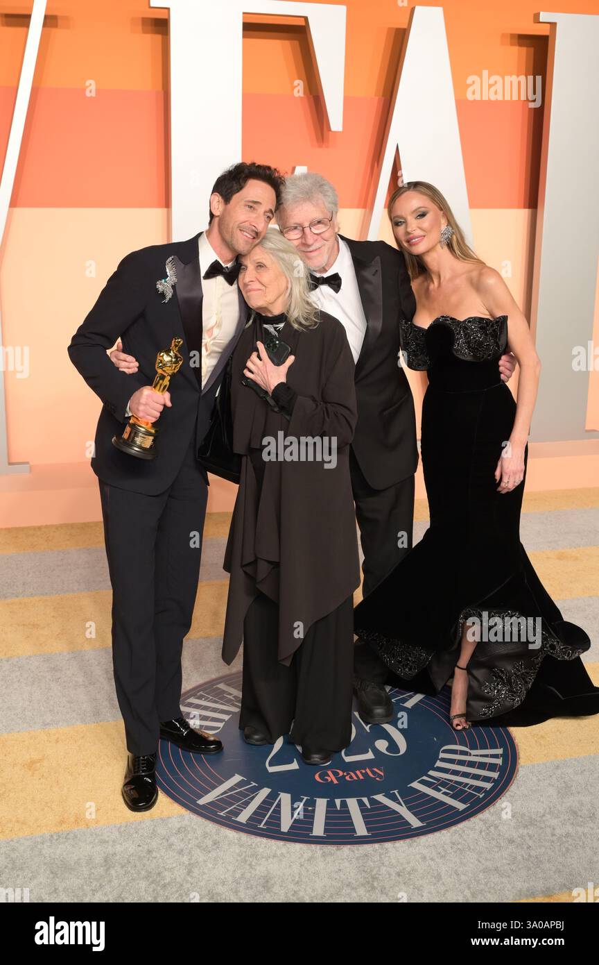 Los Angeles, CA. 02MAR2025: Adrien Brody, Sylvia Plachy, Elliot Brody ...