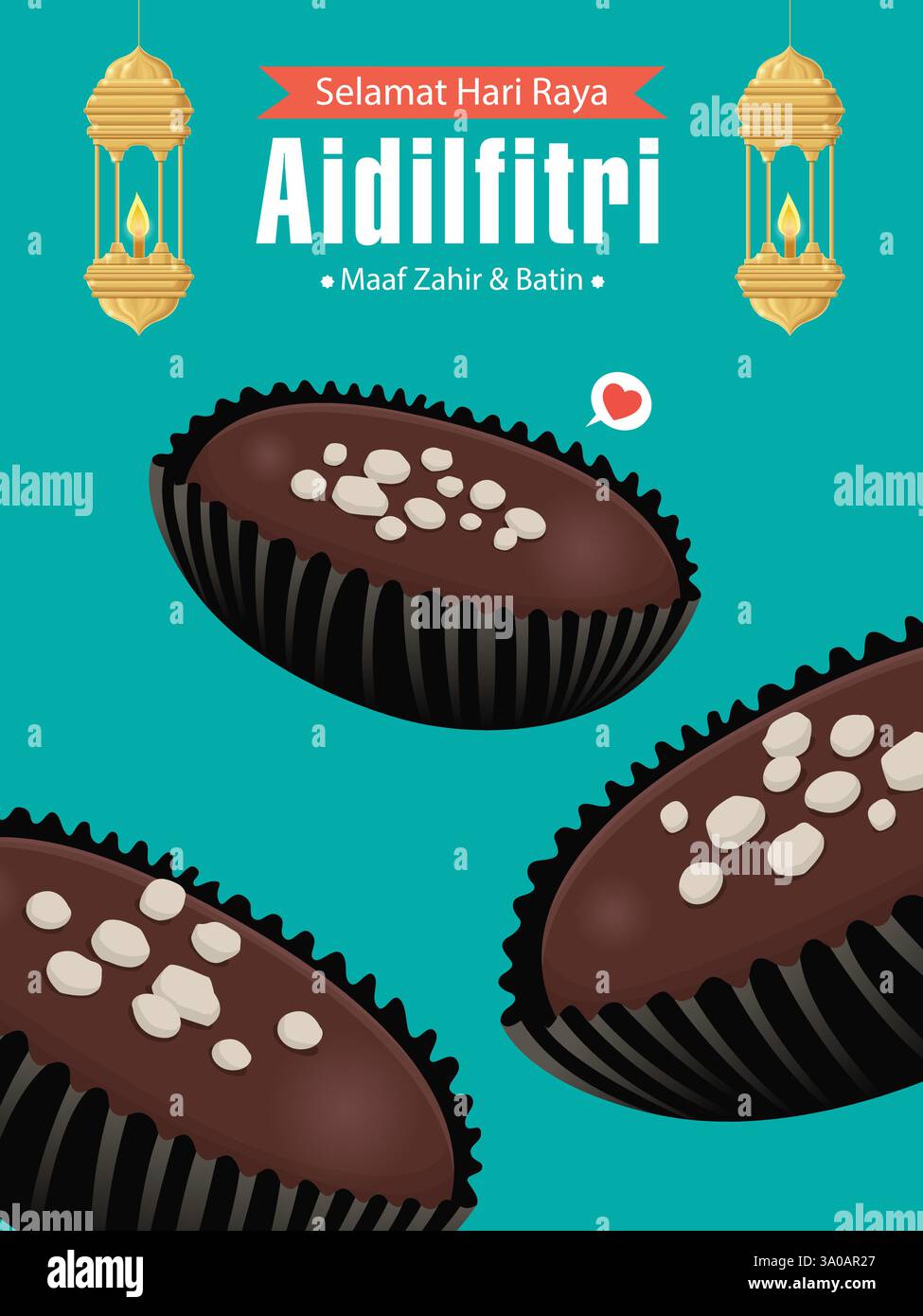 Hari Raya Aidilfitri background design with kuih raya. Malay means ...