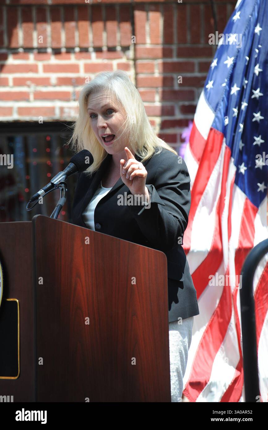 NY Senator Kirsten Gillibrand speaks at a dedication ceremony ...