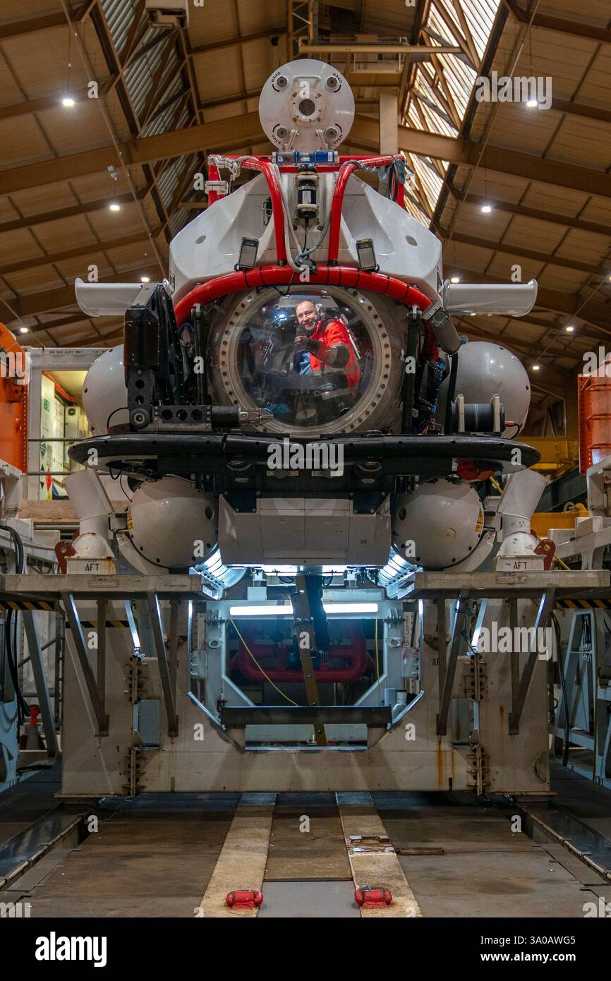 The Scottish Secretary Ian Murray sits inside a rescue submersible ...