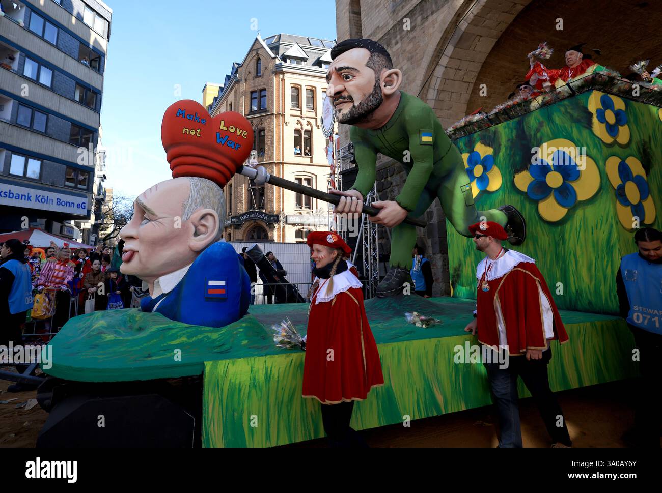 Cologne, Germany. 03rd Mar, 2025. A float on the theme of the Ukraine ...