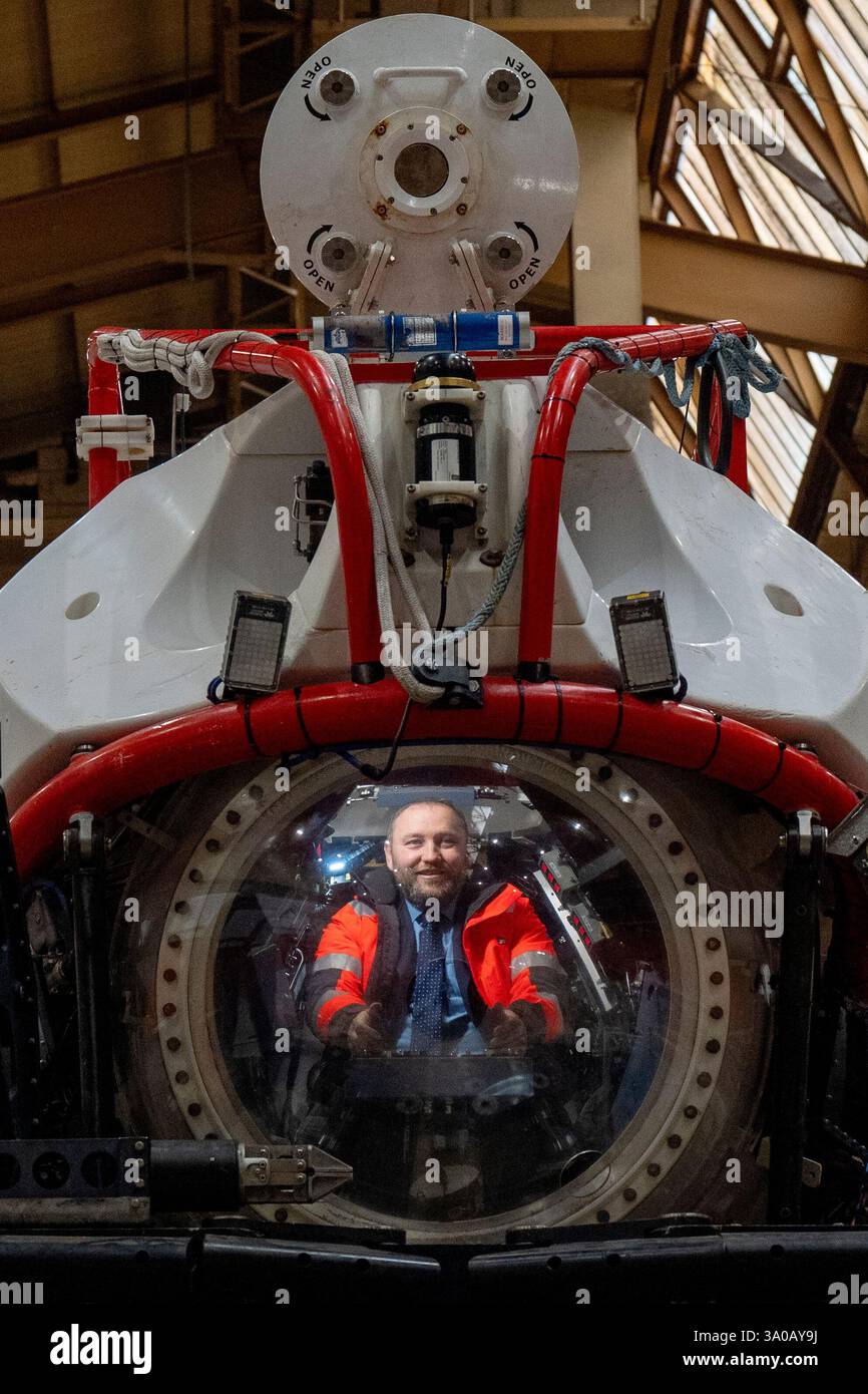 The Scottish Secretary Ian Murray sits inside a rescue submersible ...