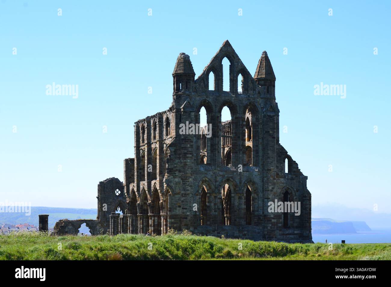 Whitby Abbey,a historic Gothic ruin in North Yorkshire,England, offers ...