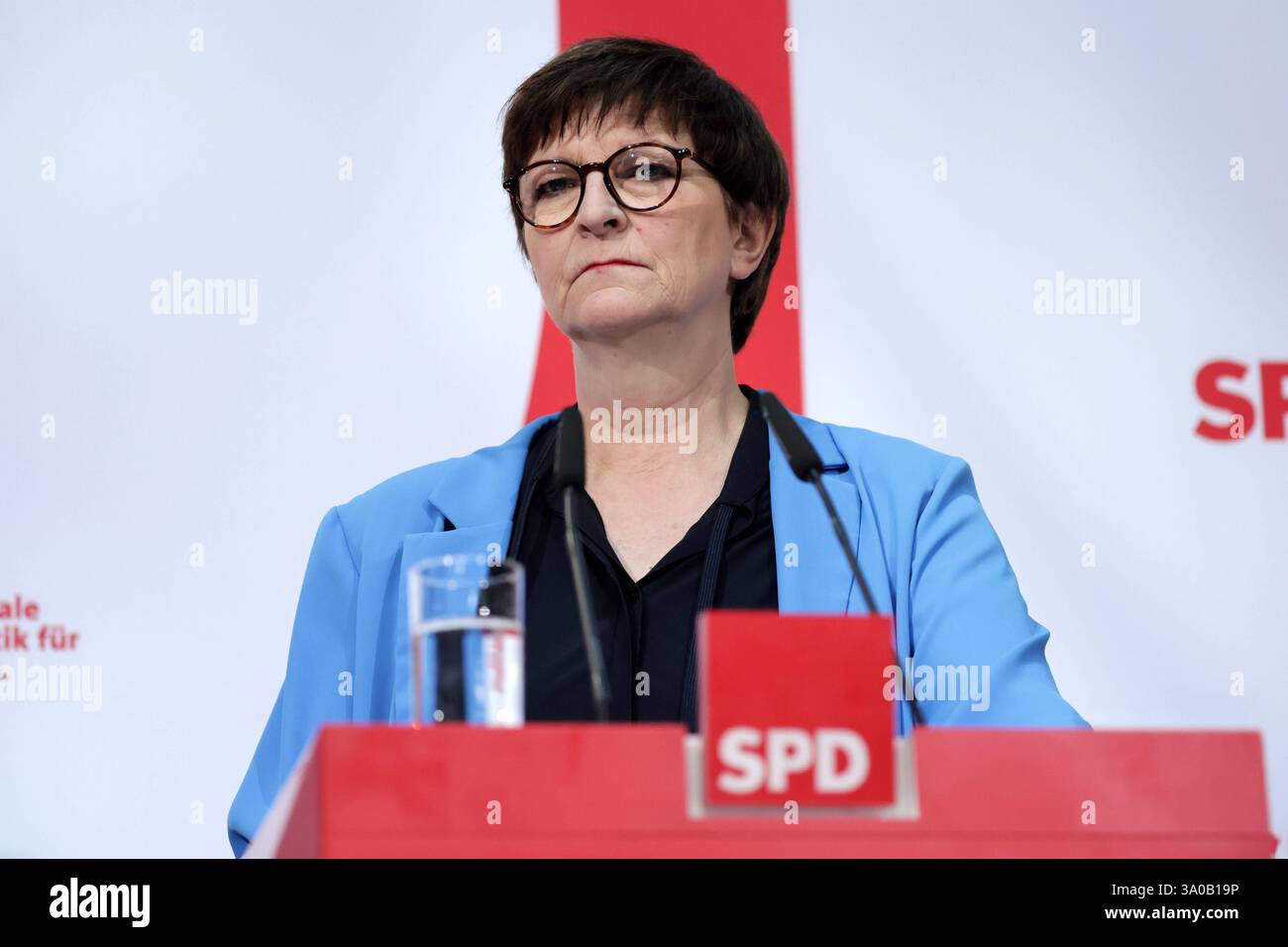 Saskia Esken, Co-Parteivorsitzende der SPD, PK nach der Gremiensitzung ...