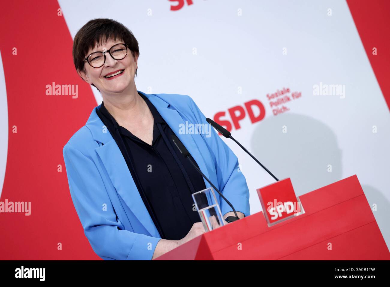 Saskia Esken, Co-Parteivorsitzende der SPD, PK nach der Gremiensitzung ...