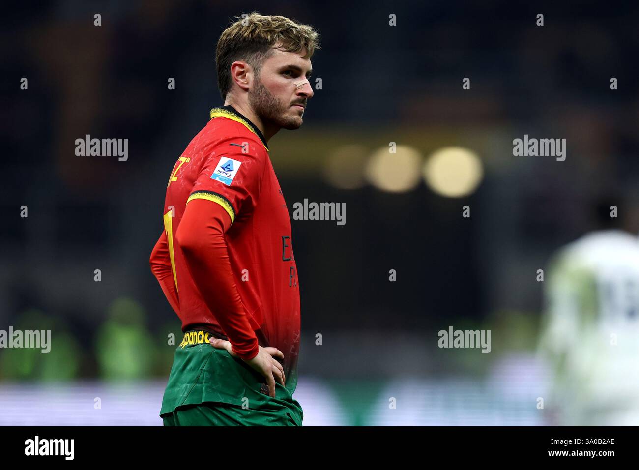 Milano, Italy. 02nd Mar, 2025. Santiago Gimenez of Ac Milan looks ...