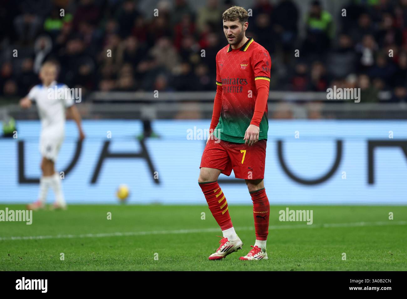 Milano, Italy. 02nd Mar, 2025. Santiago Gimenez of Ac Milan looks on ...