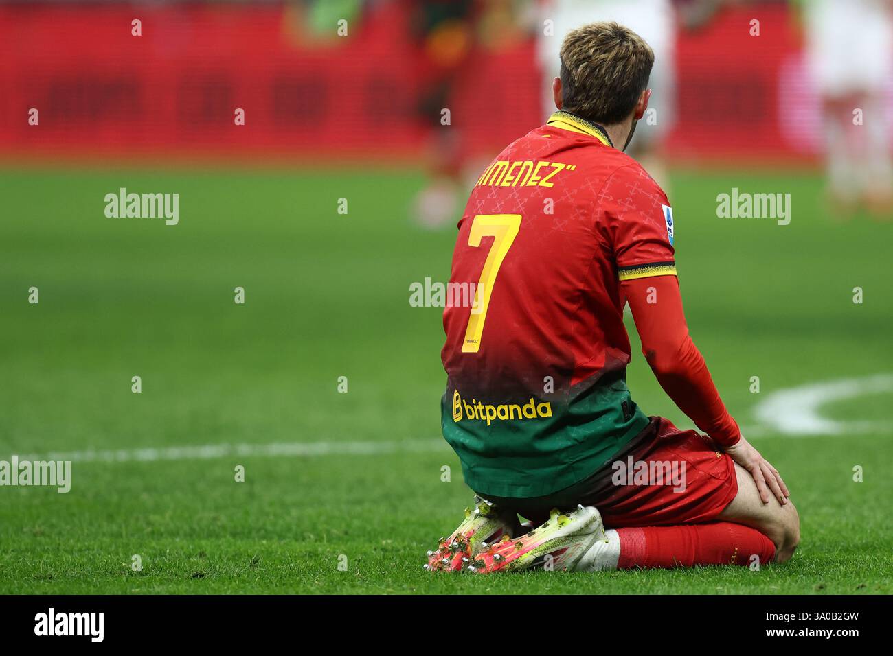 Milano, Italy. 02nd Mar, 2025. Santiago Gimenez of Ac Milan looks ...