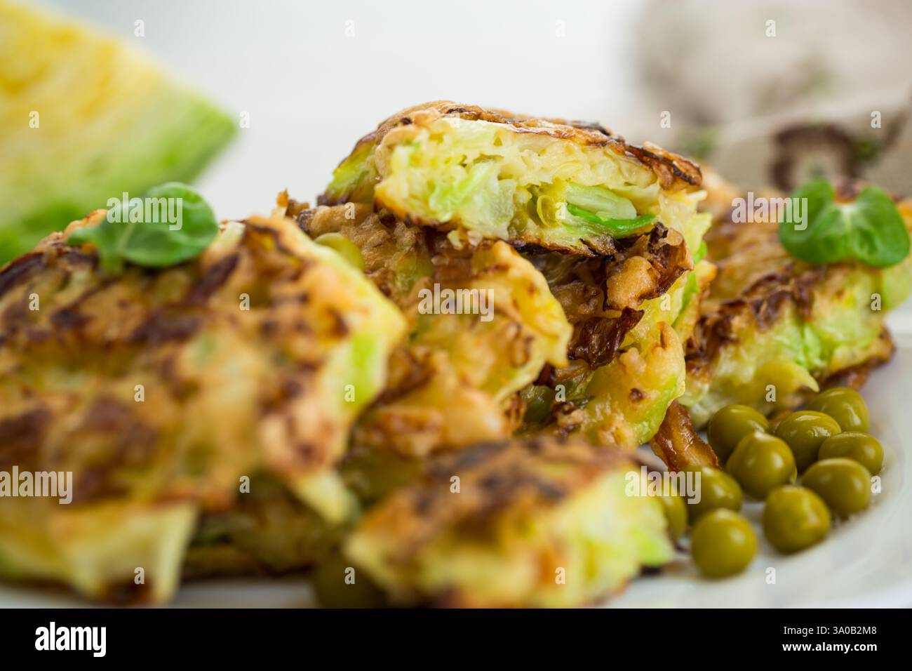 vegetable cutlets from early cabbage with peas Stock Photo - Alamy